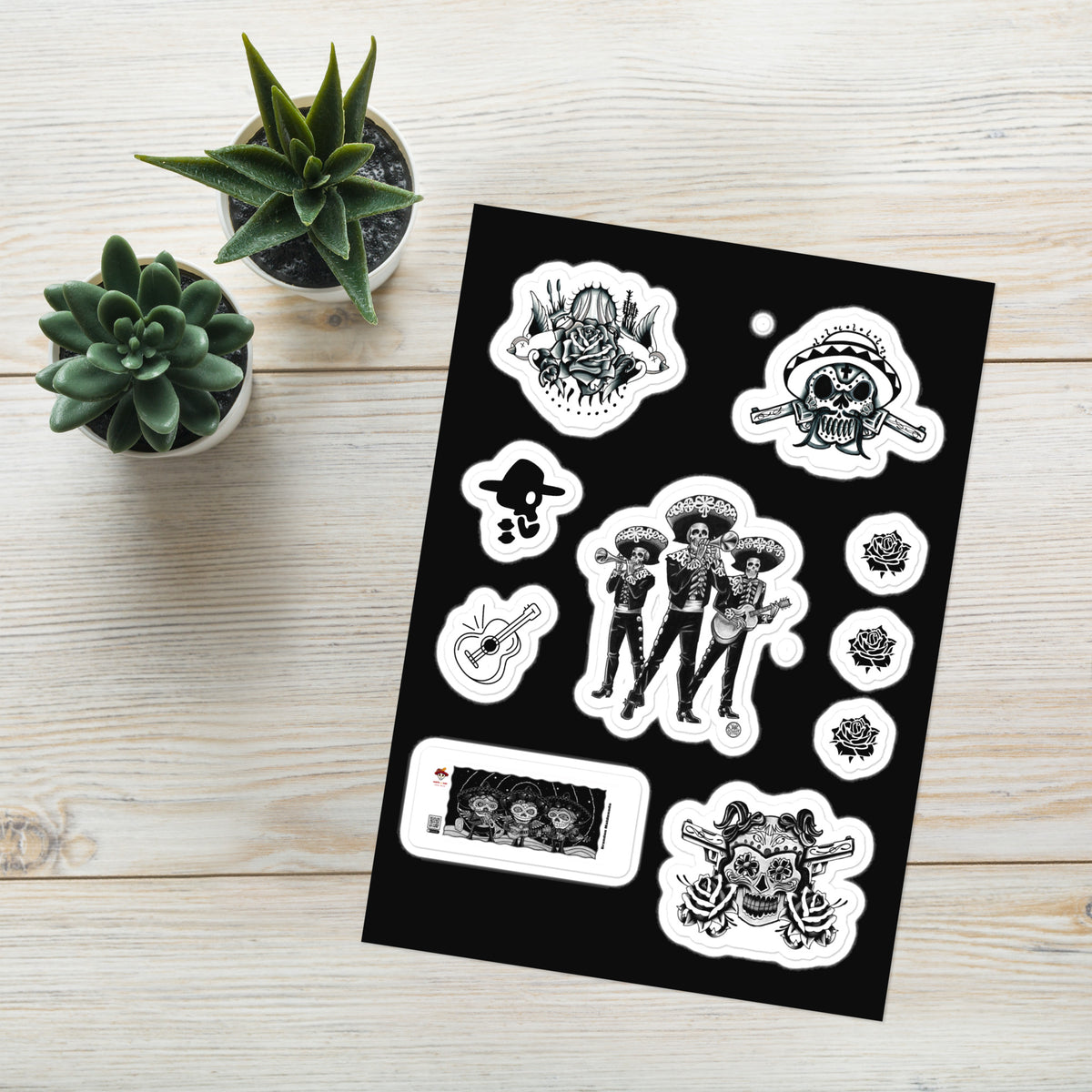 NM Artists - Black and White Art Sticker sheet – Masks Y Mas